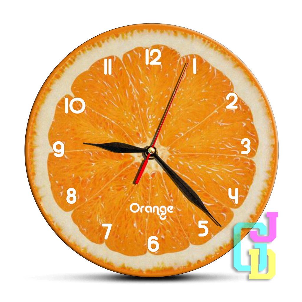 Jual Jam Dinding Bulat Buah Buahan / Jam Dinding Kayu / Jam Dinding ...