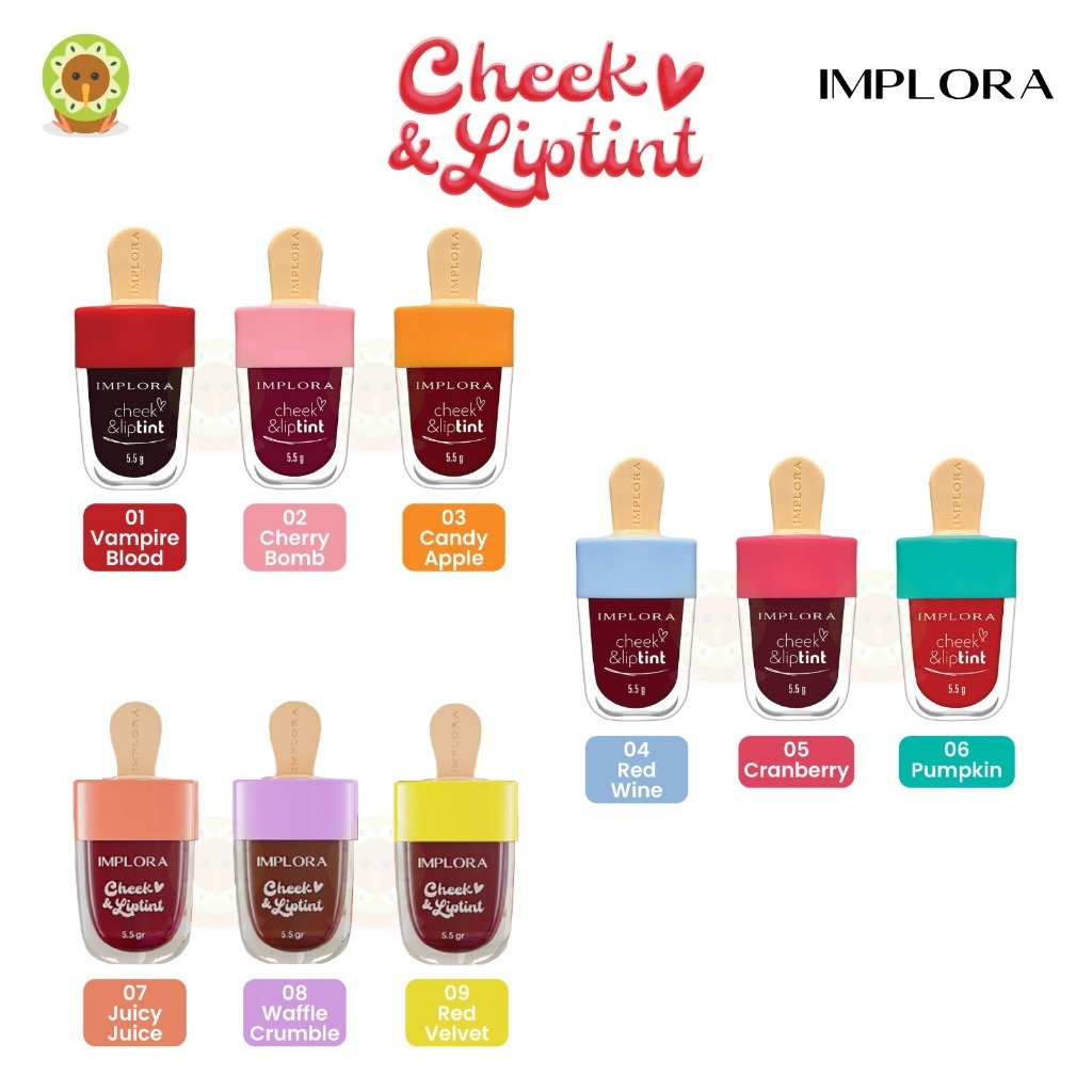 Jual Implora Cheek & Liptint Dear Darling Tint Lipgloss Ice Cream ...