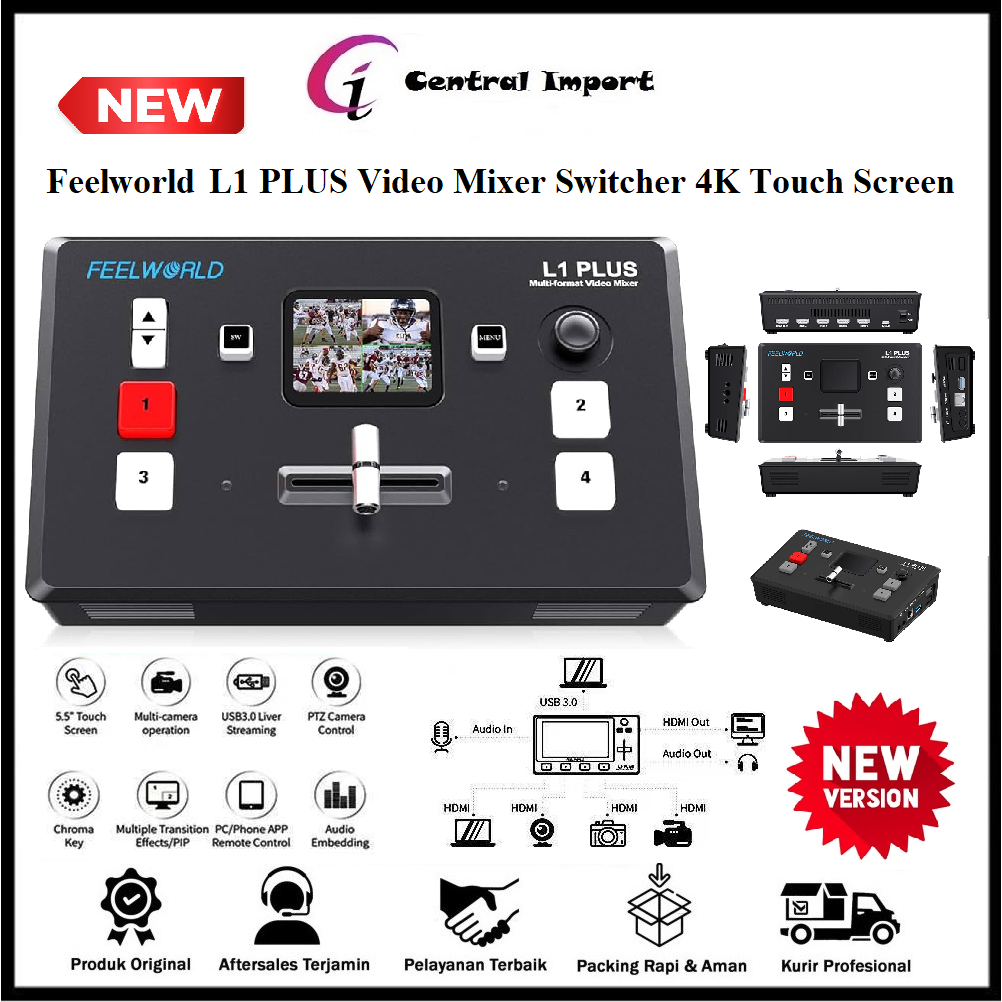 Jual Feelworld Livepro L1 Plus Multi format Video Mixer 4K Touch Screen ...