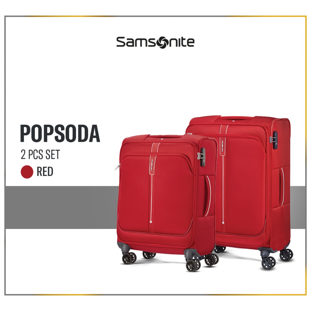 Jual Samsonite Koper Softcase Popsoda 2Pcs Set (20,24Inch) - Red ...