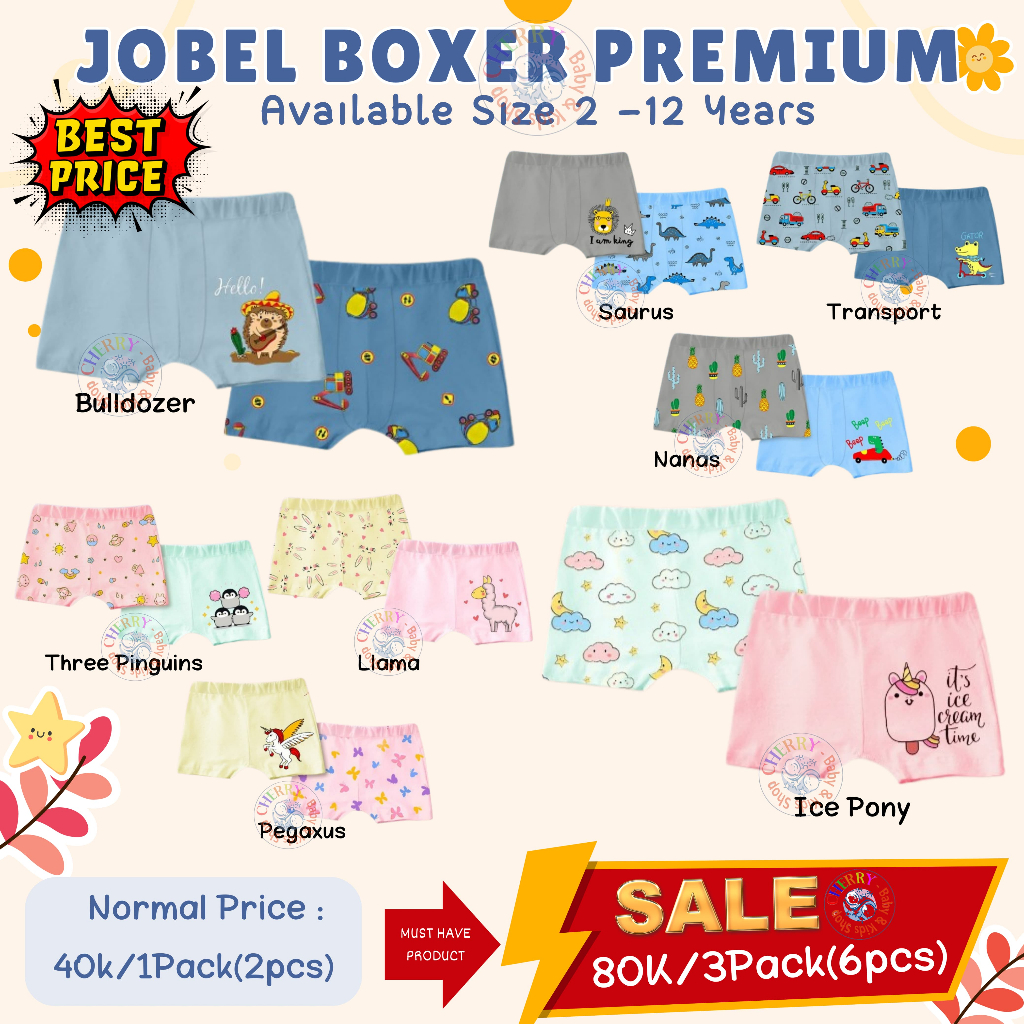 Jual AMBYAR Jobel Boxer 0-12 Tahun PREMIUM QUALITY Celana Dalam Anak ...