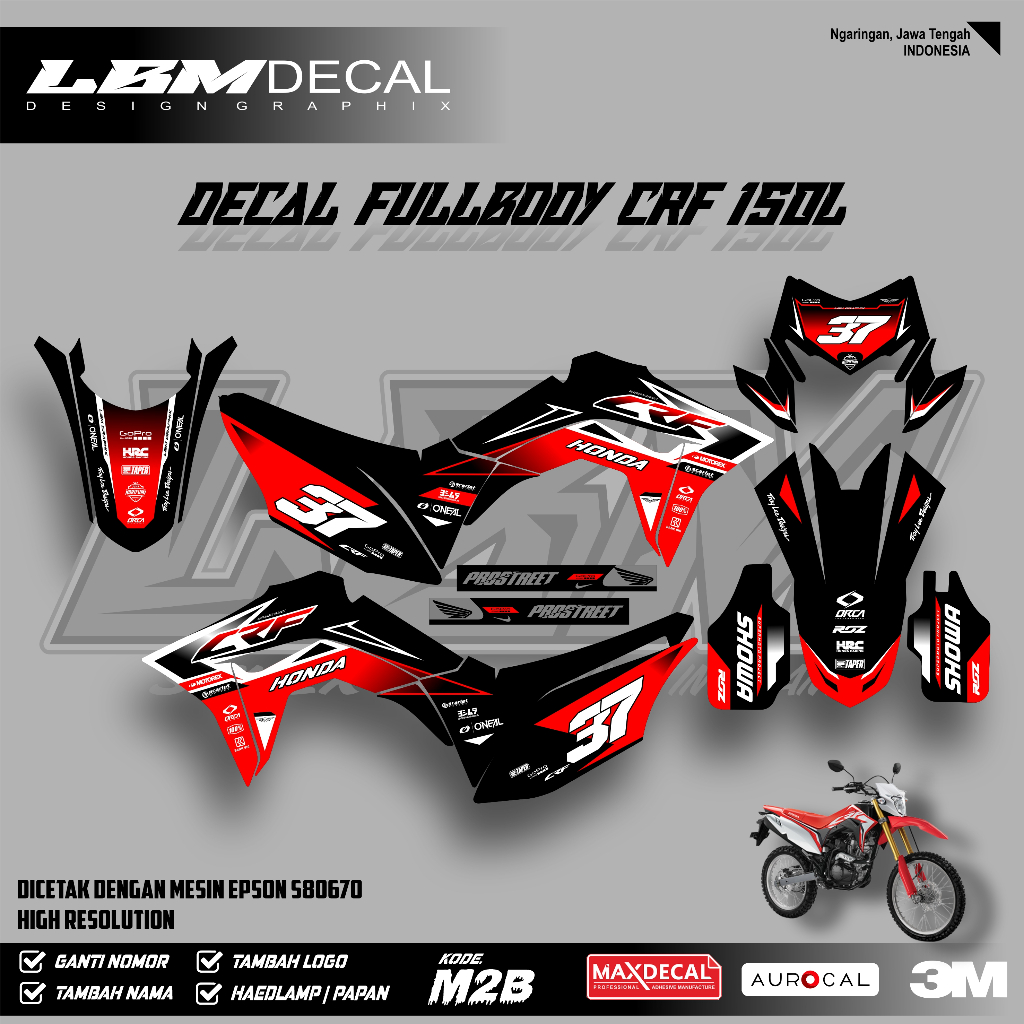 Jual DECAL STIKER CRF 150L FULLBODY CUSTOM BISA TAMBAH NAMA/NOMOR/SPONSOR | Shopee Indonesia
