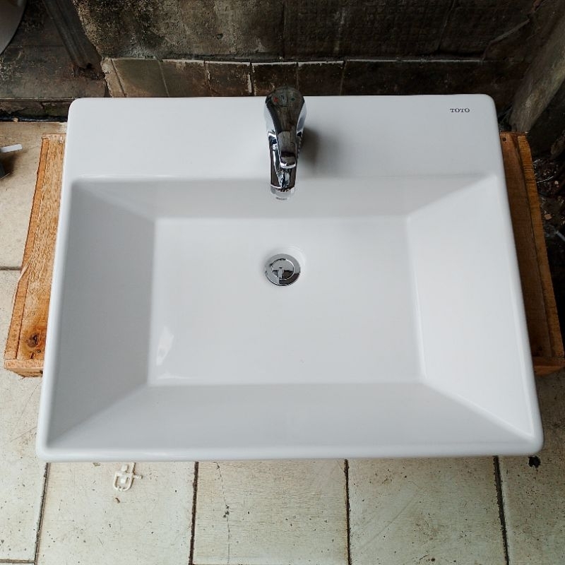 Jual Wastafel Atas Meja Kotak TOTO LW639CJ Full Set Tinggal Pasang ...