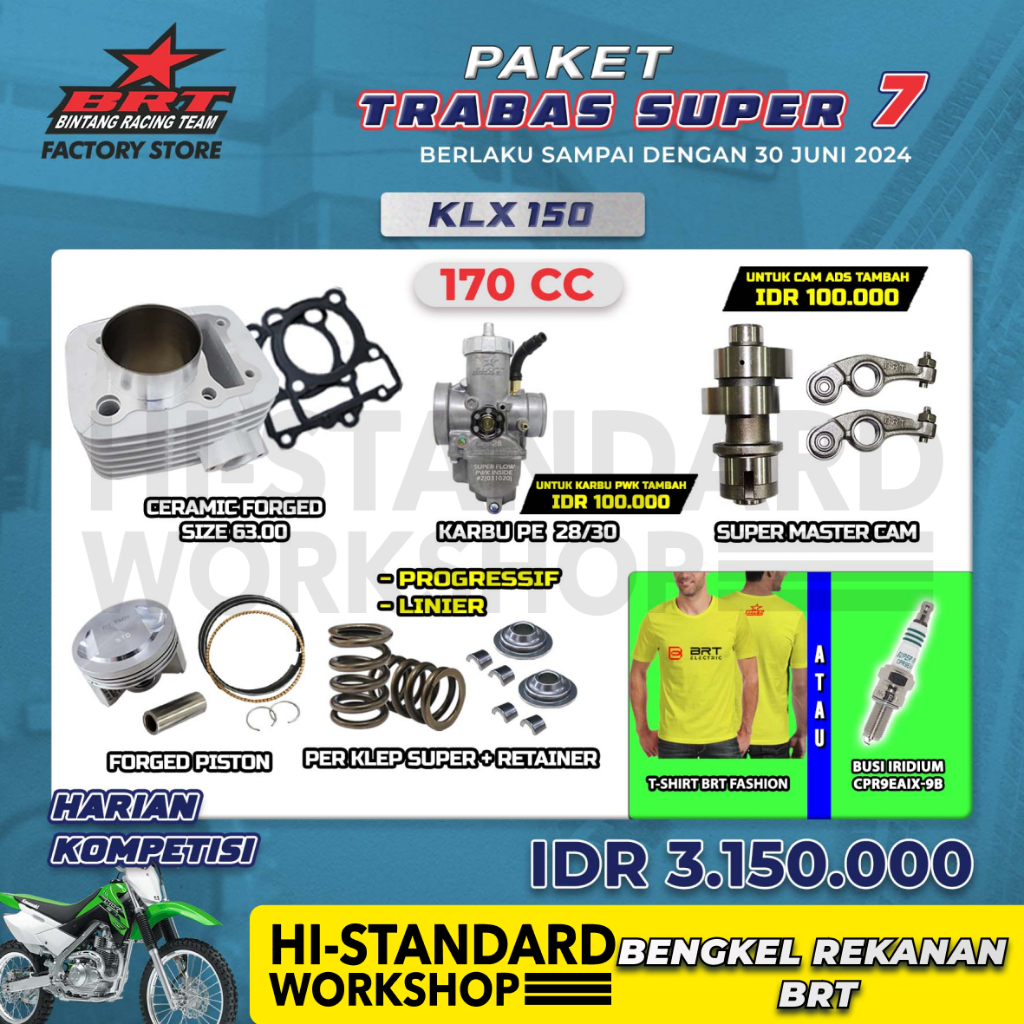 Jual KLX 150 D-TRACKER PAKET BORE UP TRABAS SUPER 7 FULL BRT BLOK ...
