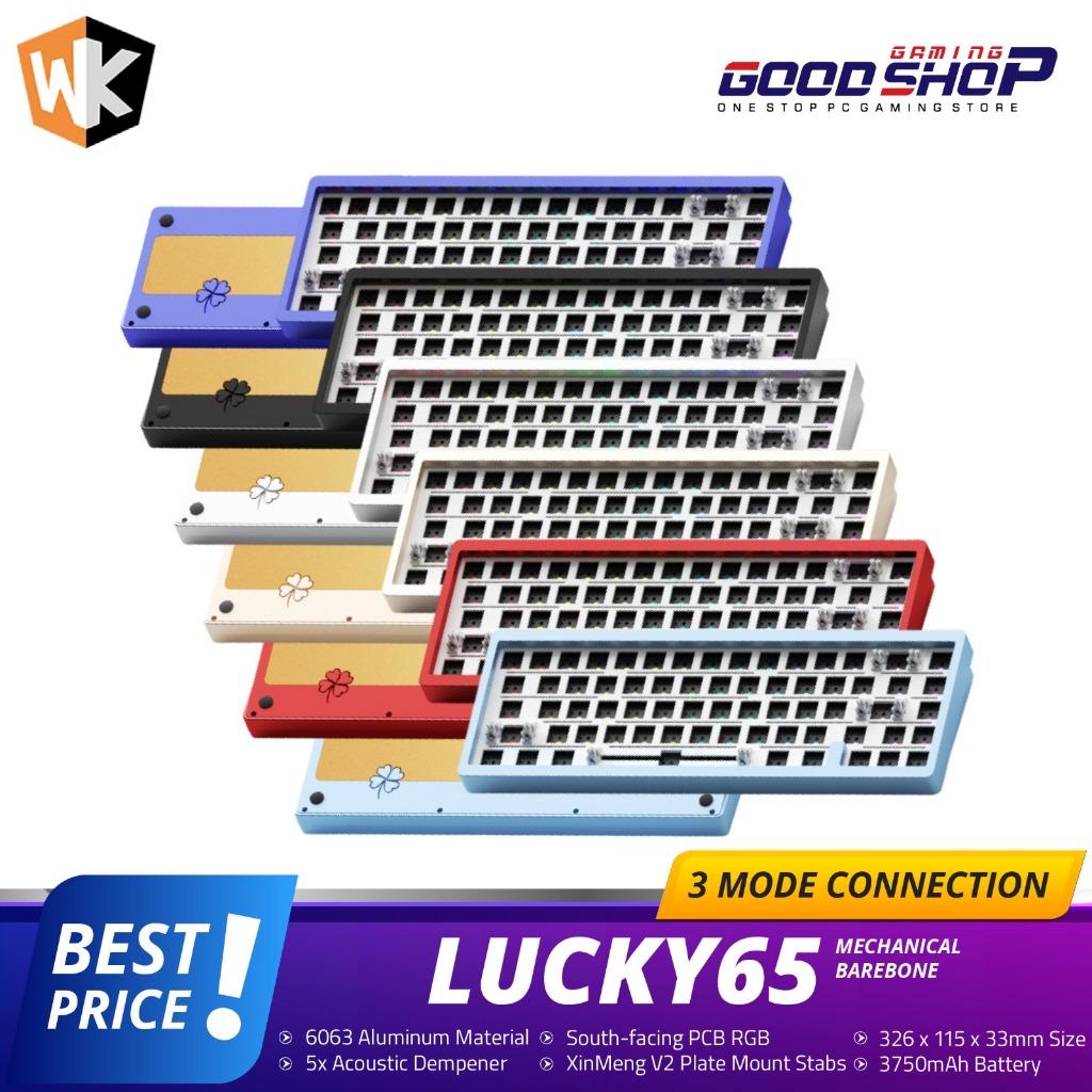 Jual WEIKAV Lucky65 Barebone Wireless RGB Hotswappable Mechanical ...