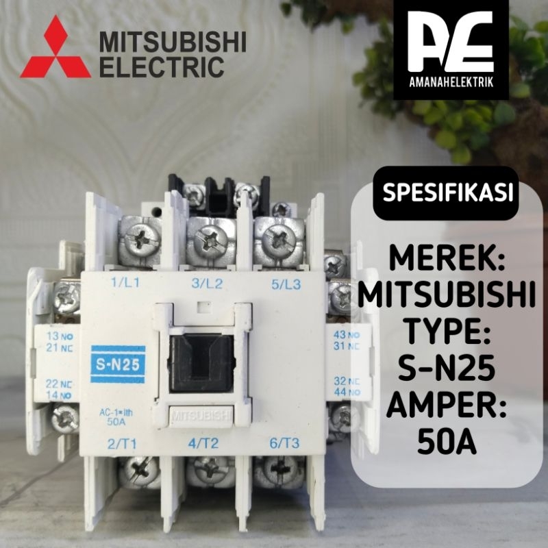 Jual Kontaktor Contactor Mitsubishi S-N25 50A 220V | Shopee Indonesia