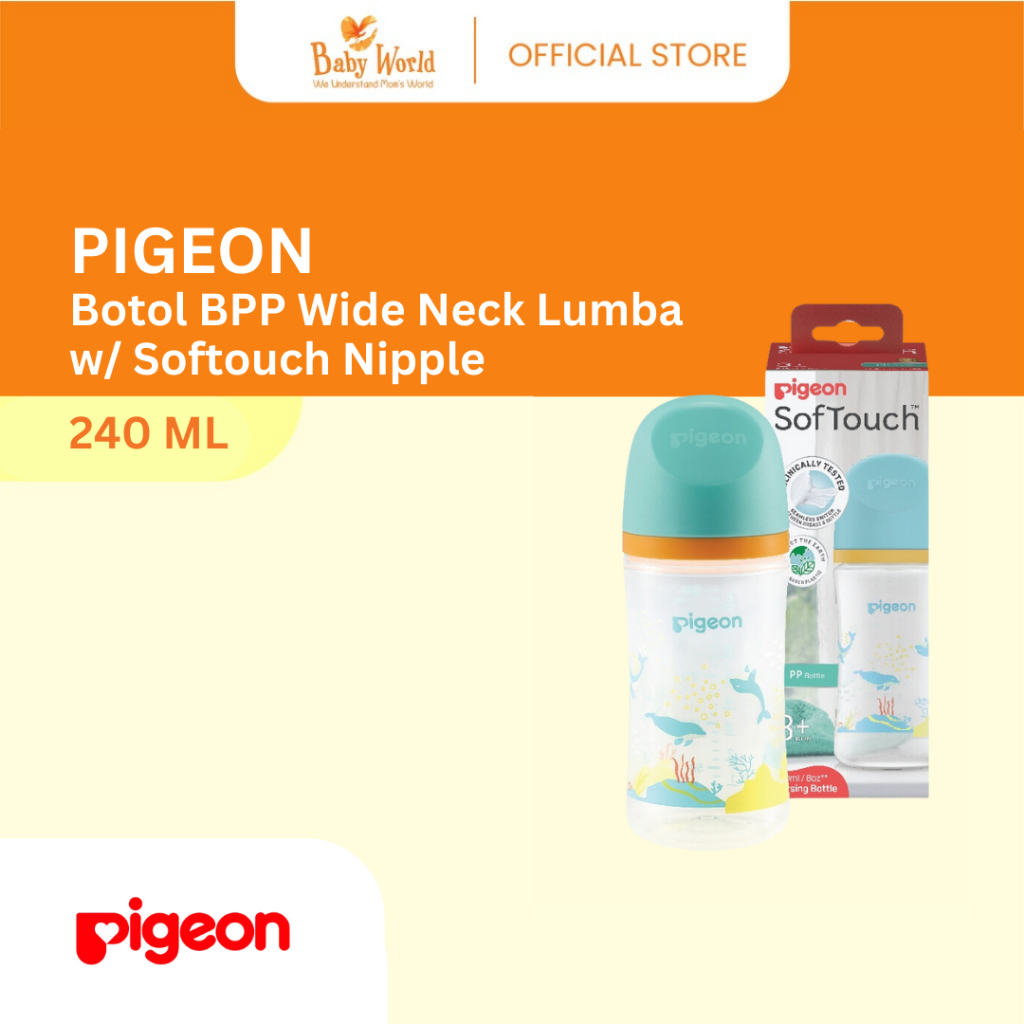 Jual PIGEON Botol BPP Wide Neck 240ml Lumba w/ Softouch Nipple | Shopee Indonesia