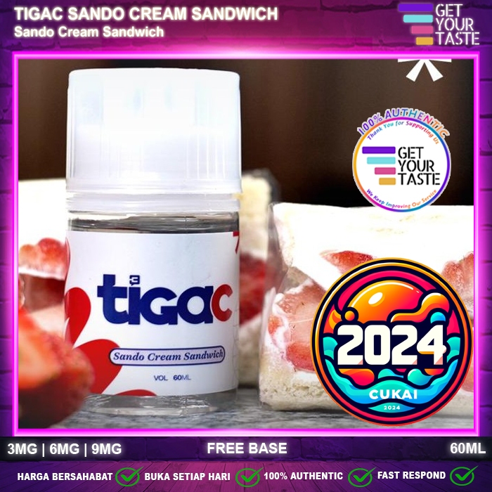 Jual Liquid Sando Strawberry Cream Sandwich 60ML Freebase by Tigac ...