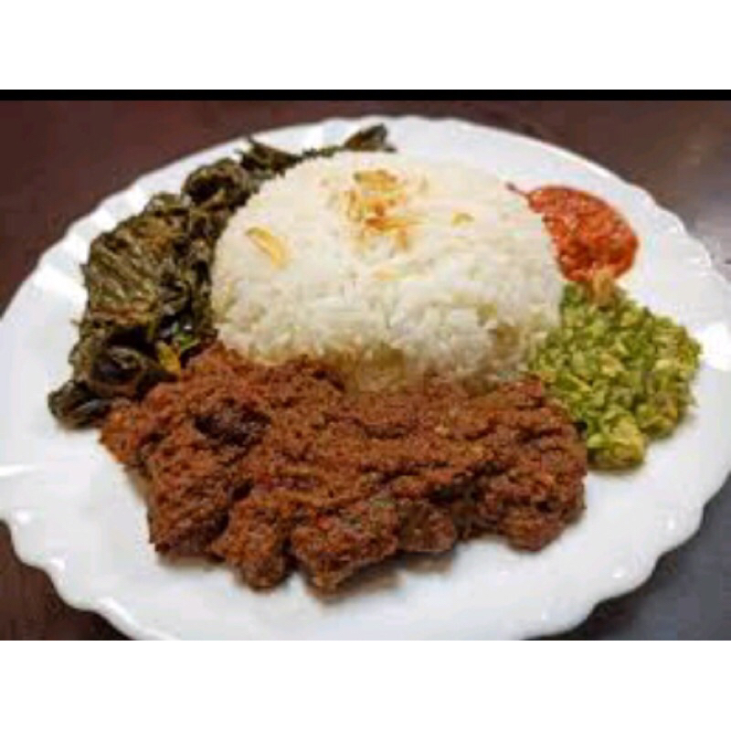 Jual Nasi Bungkus Nasi Padang Rendang Tunjang Gulai Cincang | Shopee ...