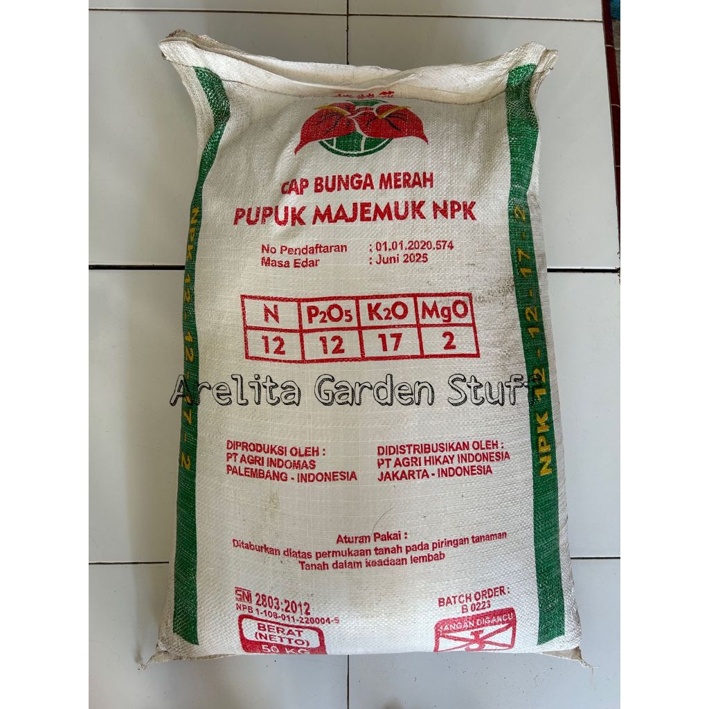 Jual Pupuk NPK 12-12-17-2 Merk Bunga Merah repack 1Kg | Shopee Indonesia