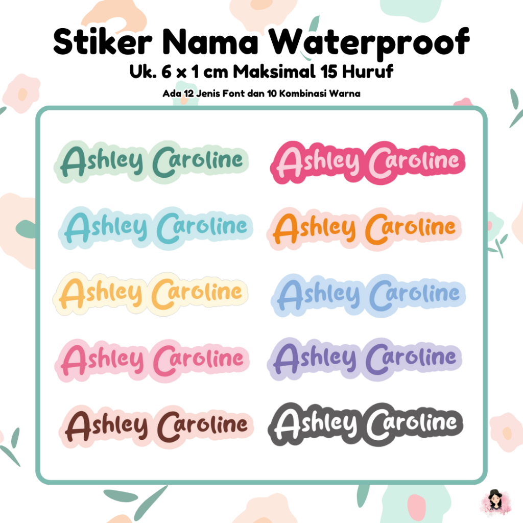 Jual Stiker Nama Waterproof Colorful Label Nama Vinyl Premium | Shopee ...