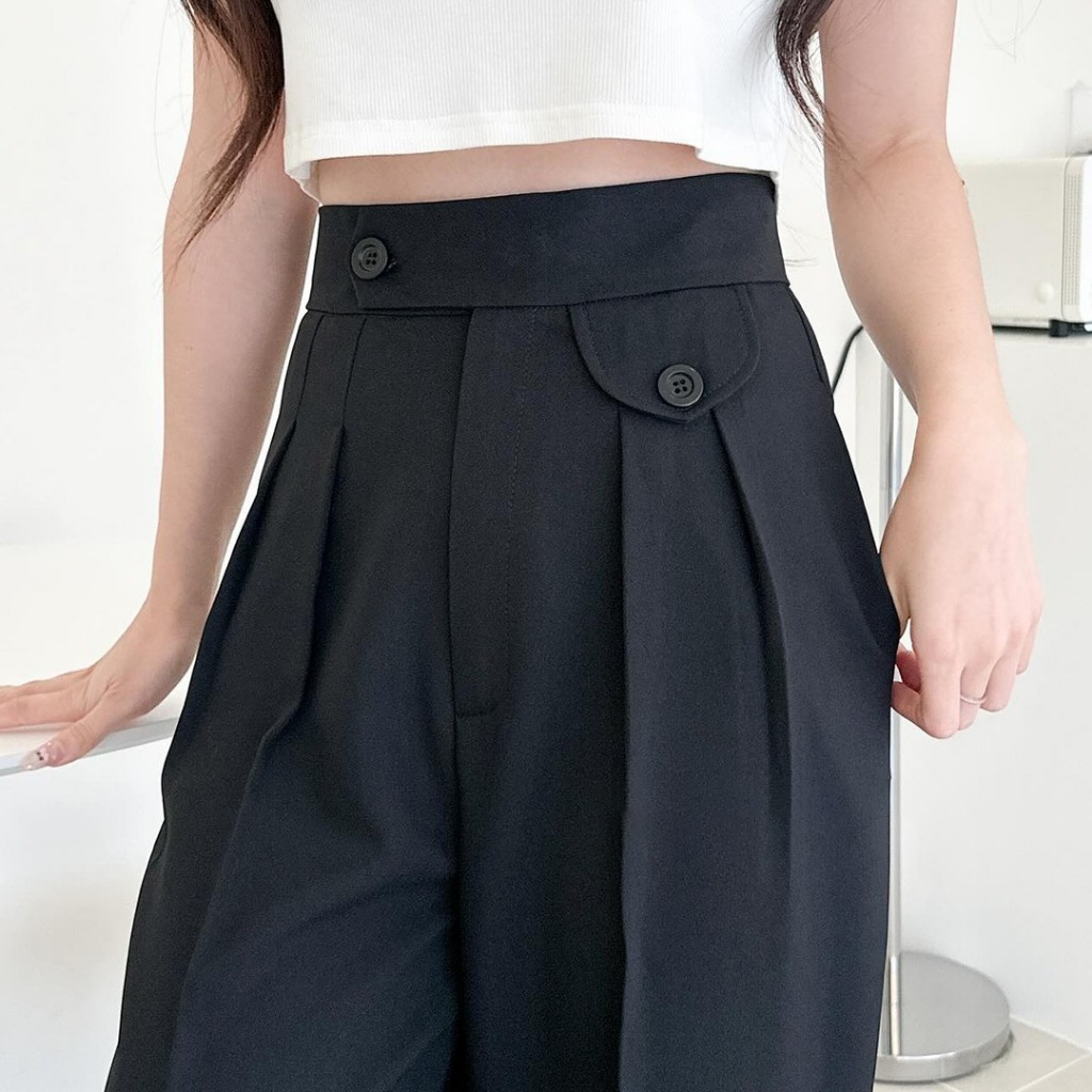 Jual IVORY - Celana Kulot Wanita Panjang Loose Pants Highwaist Celana ...