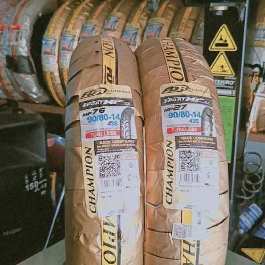 Jual Ban FDR 1 Set ukuran 90/80-14 mp27 dan 90/80-14 mp76 tubeless soft ...