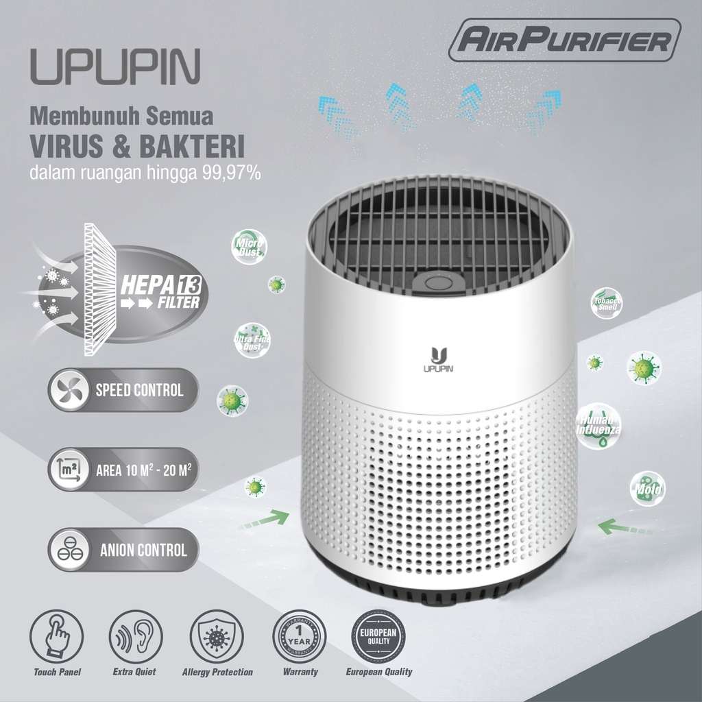 Jual UPUPIN Air Purifier Pembersih Udara Dengan Dual Hepa Filter H13 Original With Speed Control ...