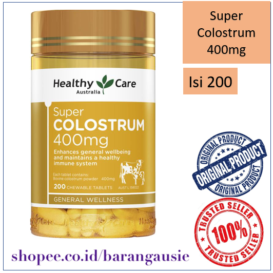 Jual Healthy Care Super Colostrum 400mg 200 Chewable Tablets Australia ...
