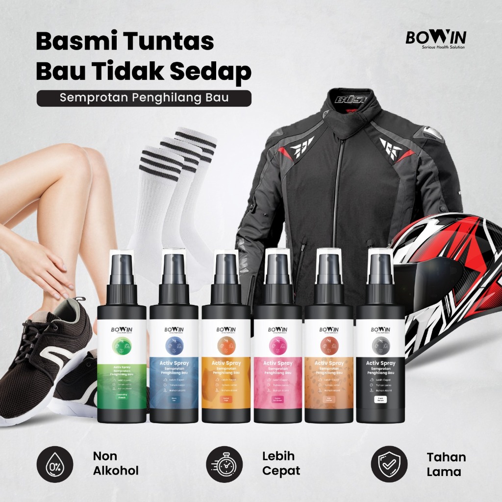 Jual Bowin Activ Spray - Parfum Helm Motor/ Semprotan Penghilang Bau ...