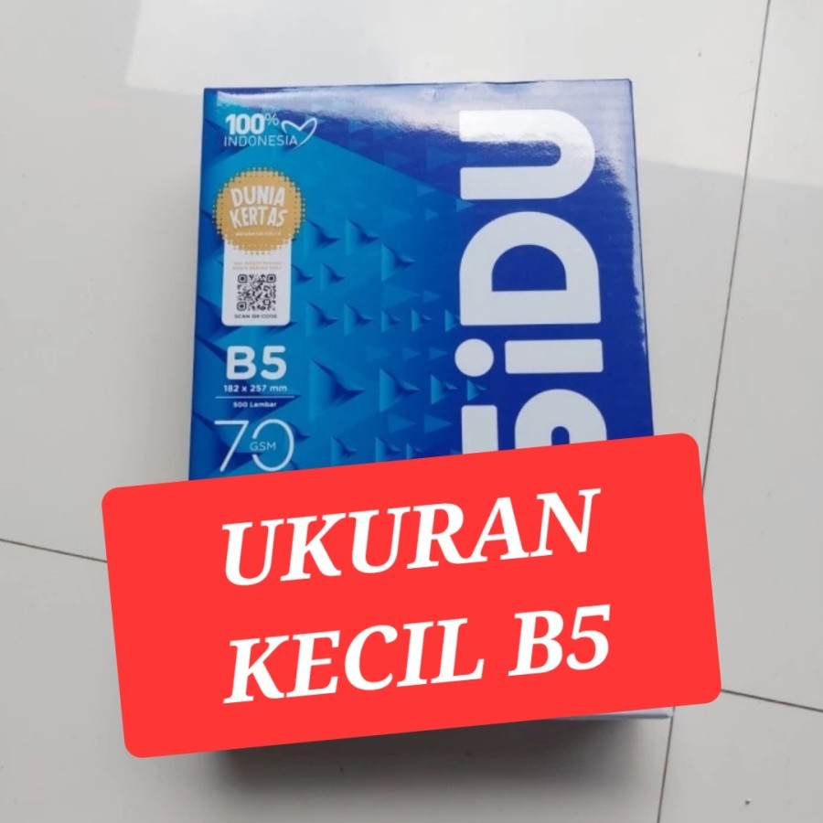 Jual HVS KECIL UKURAN B5 Putih Polos Sinar Dunia B5 70 Gram 182x257mm - 1 Rim Isi 500 Lbr ...