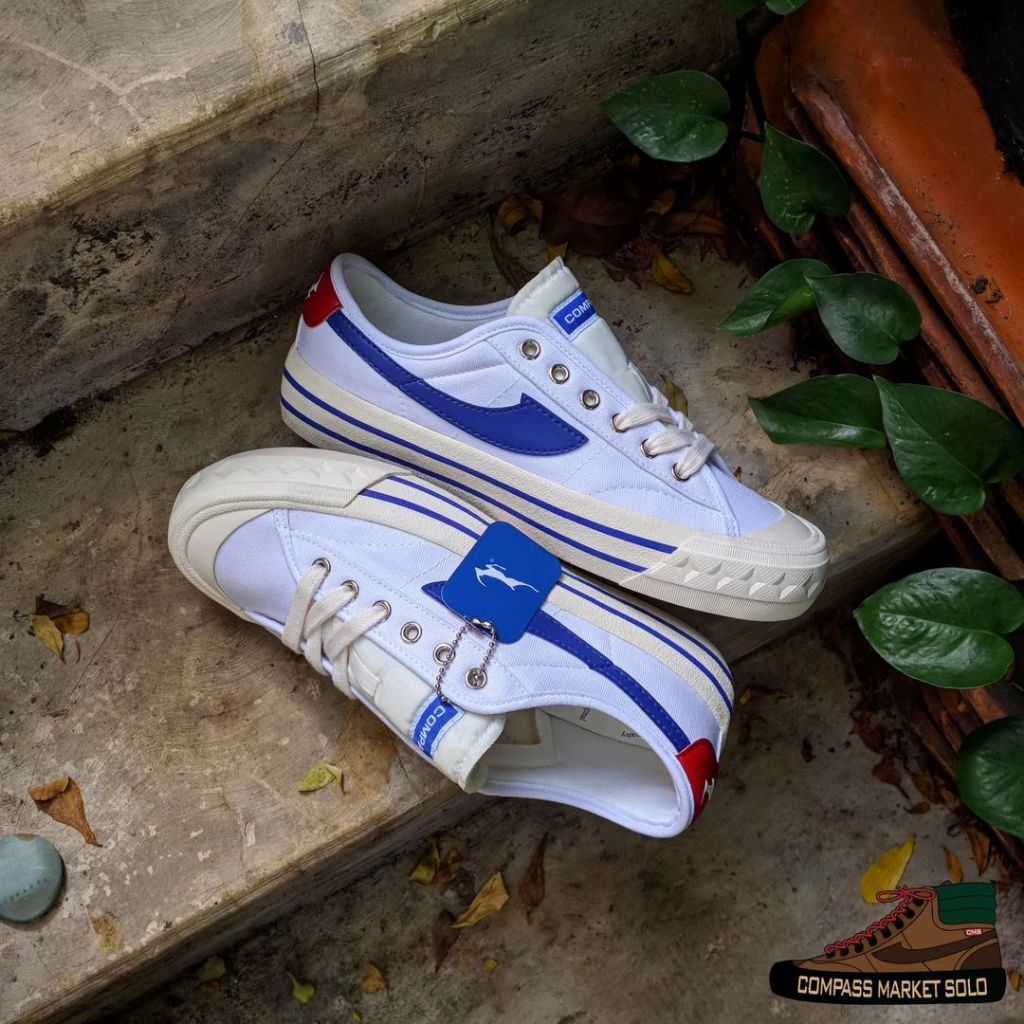 Jual Sepatu Compass Retrograde Low Original Blue White Sepatu Sneakers ...