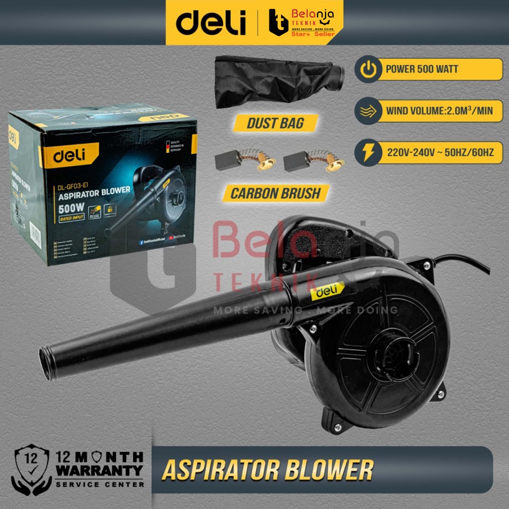 Jual Deli Hand Blower Tangan 500W Mesin Blower Listrik Tiup Debu ...