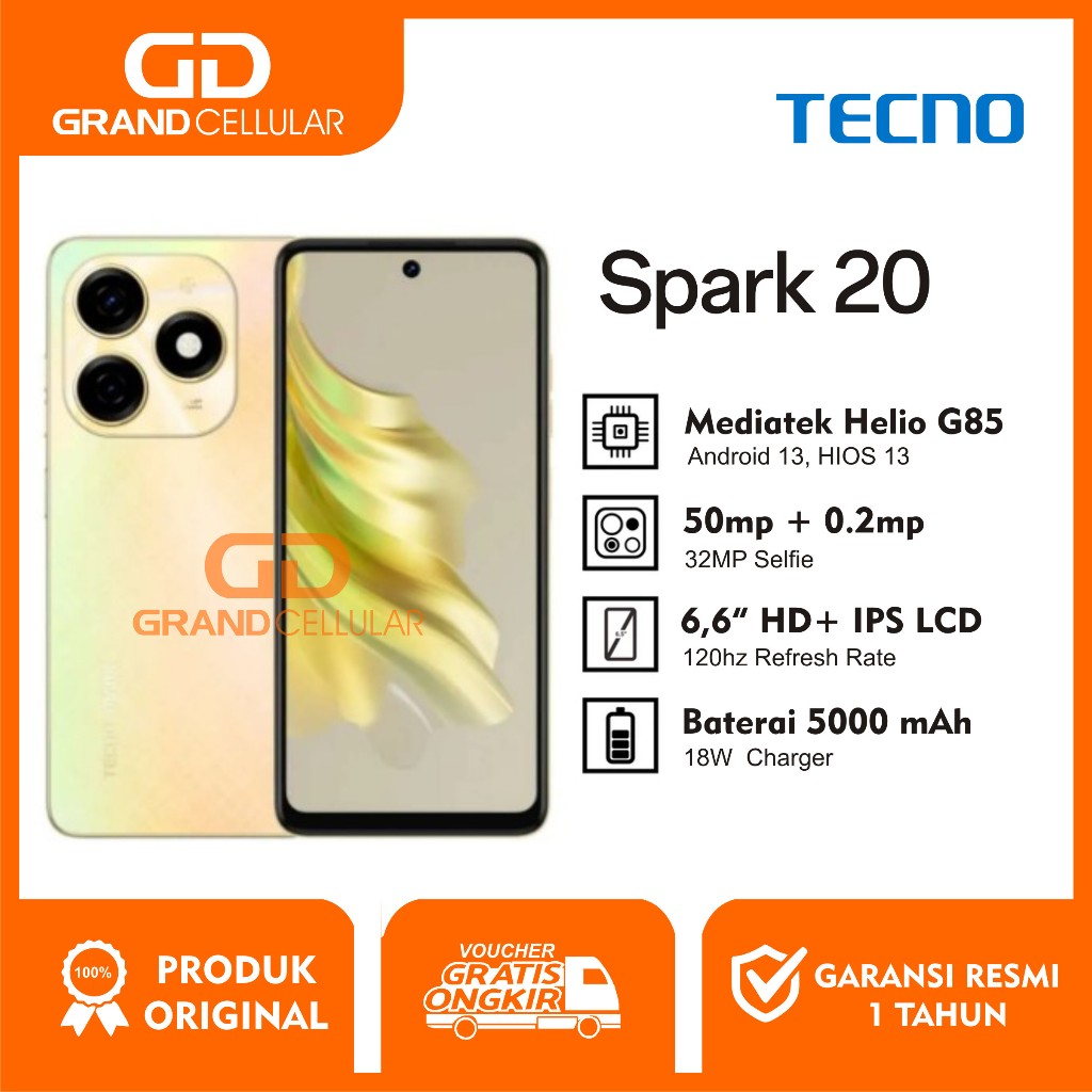 Jual TECHNO SPARK 20 8GB RAM 256GB ROM - 8GB RAM 128GB ROM Garansi ...