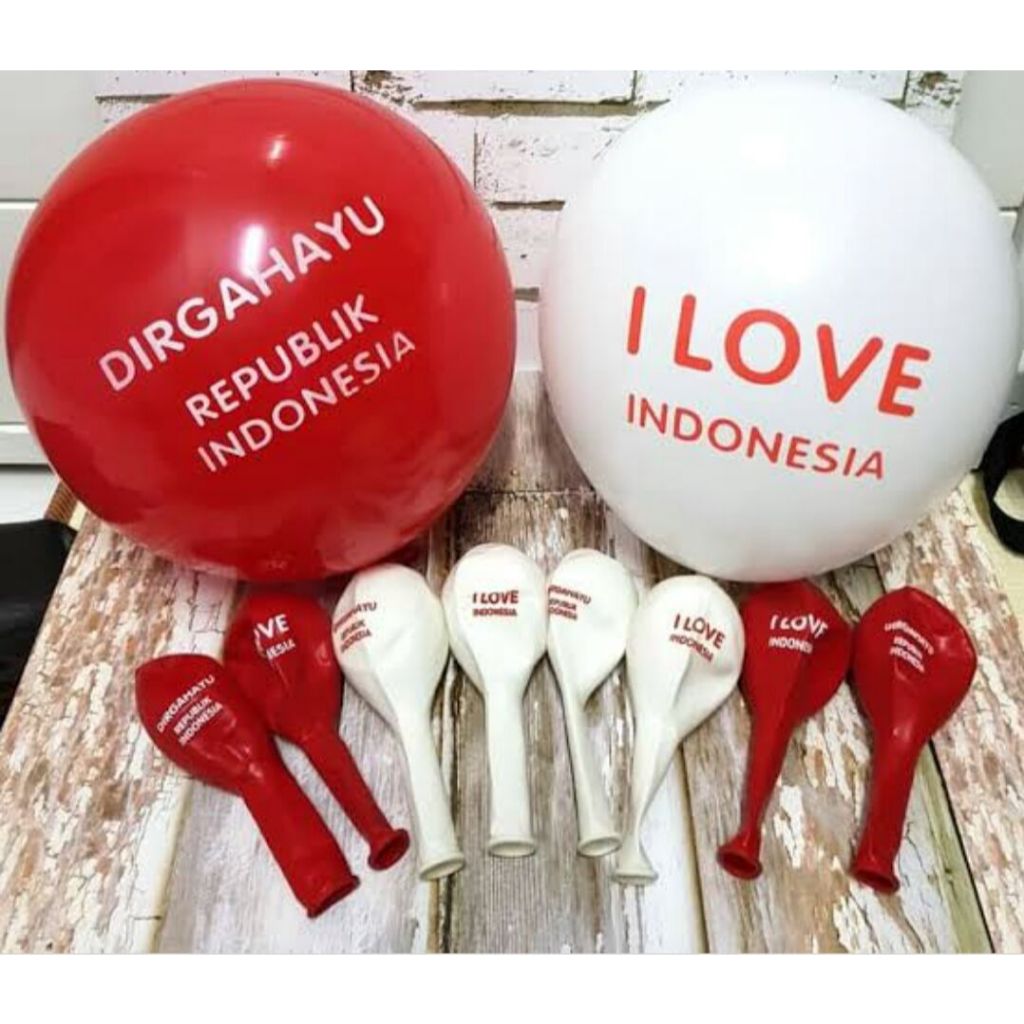 Jual (Isi 100 ) Balon Merah Putih / Balon Indonesia / Balon Merdeka ...