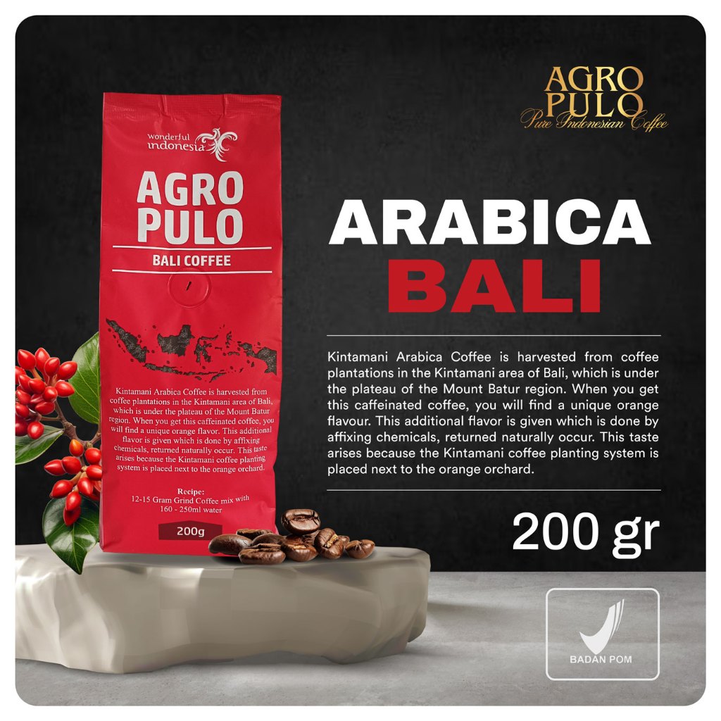Jual AGRO PULO Arabica Bali Kintamani 200gr + Wonderful Indonesia Bag ...