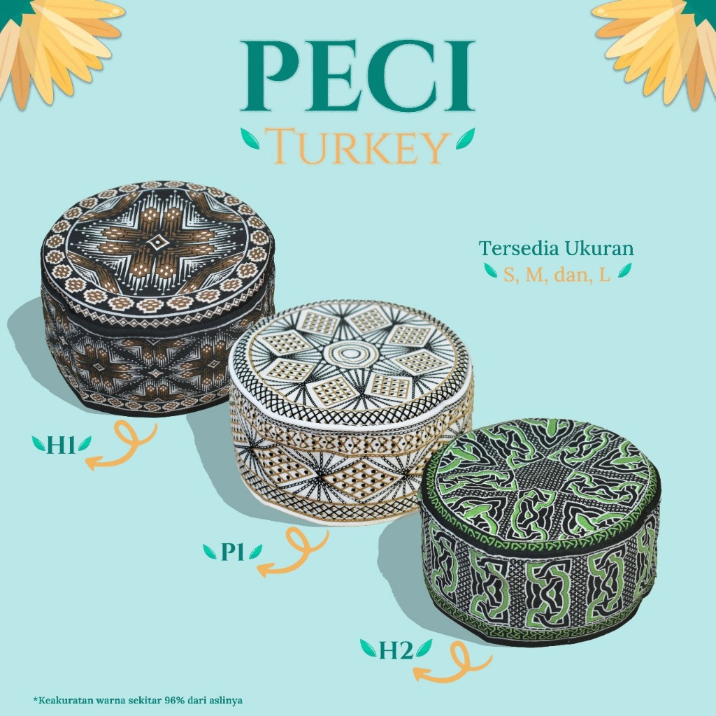 Jual Peci Turkey Motif Tradisional Elegan Warna Putih dan Hitam ...