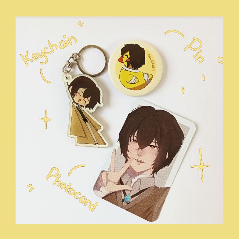 Jual Dazai osamu bungou stray dogs merch kit | keychain, photocard, pin ...
