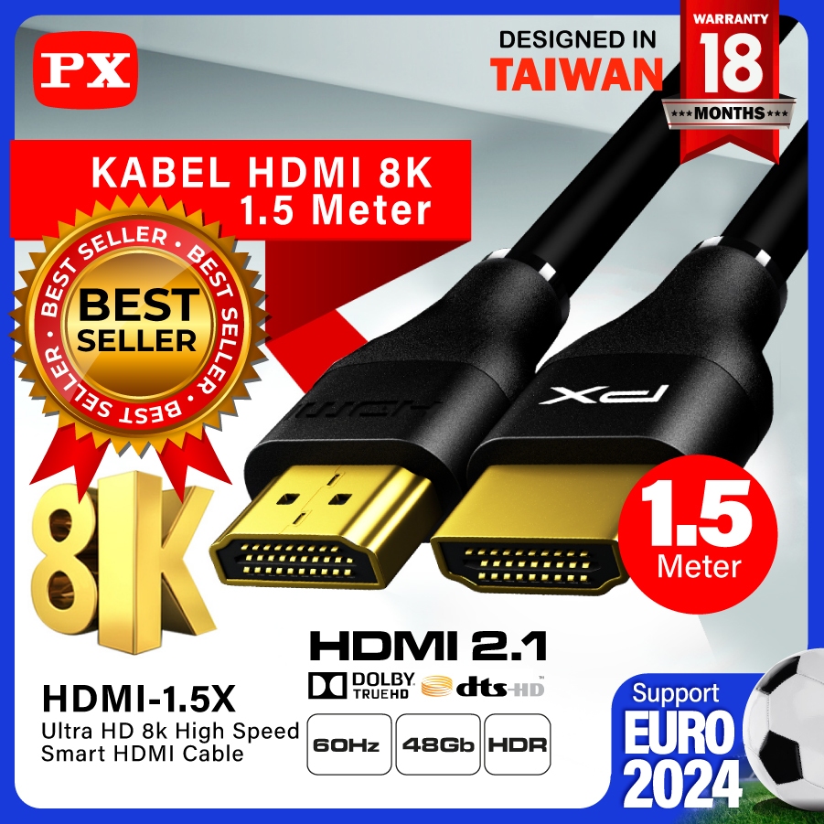 Jual Kabel HDMI 2.1 High Speed UHD 8K HDR HDMI Cable 1.5M PX HDMI-1.5X ...