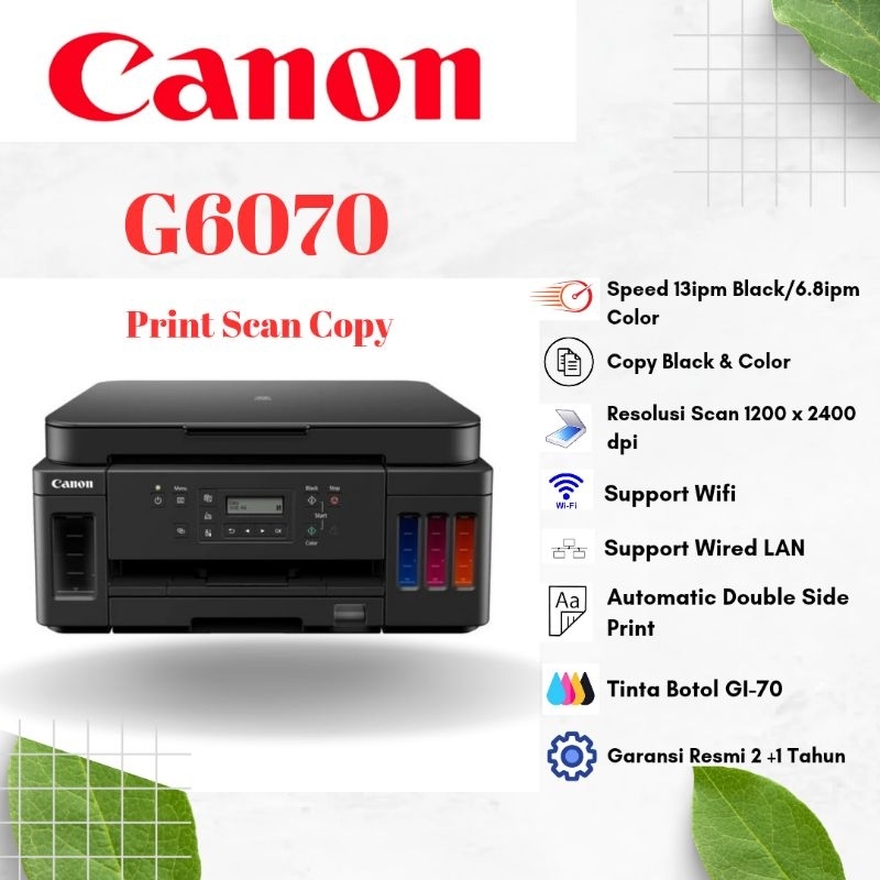 Jual Printer Canon PIXMA G6070 All in One Wifi Duplex Printing | Shopee ...