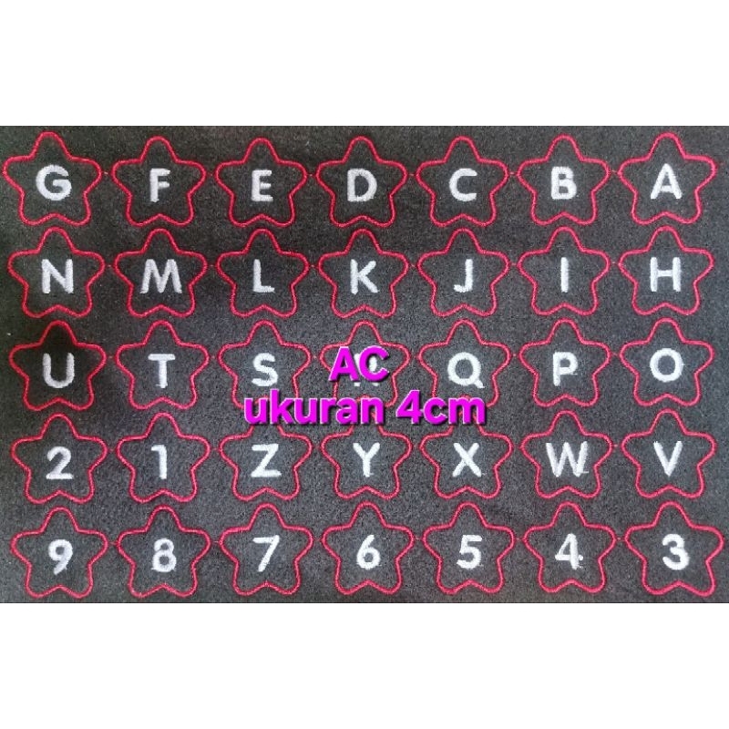Jual Iron Patch Bordir Huruf Dan Angka Bentuk Bintang(hitam) | Shopee ...