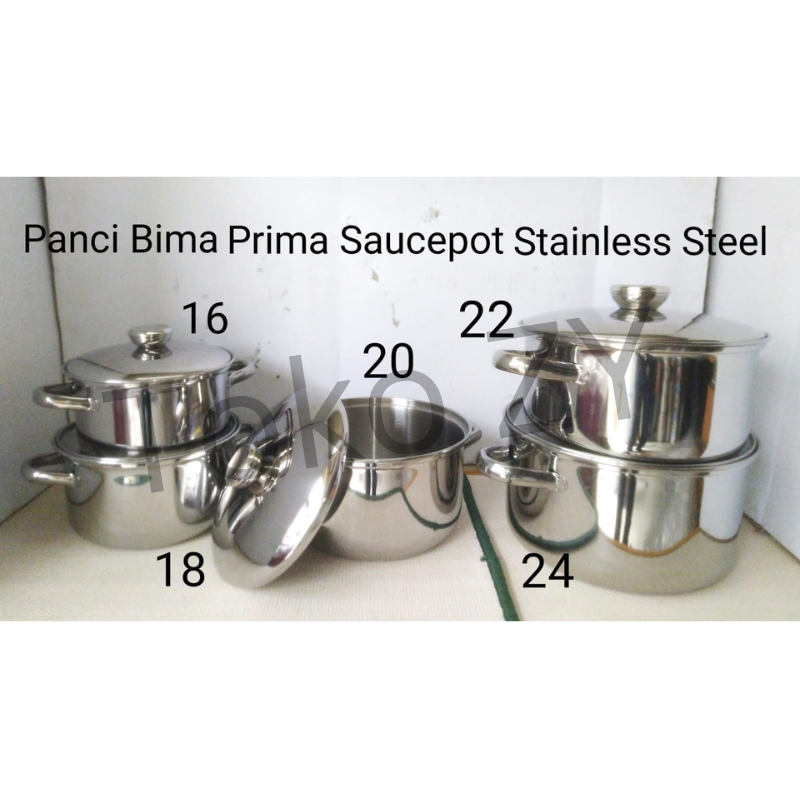 Jual Panci Bima Prima / Saucepot 16-18-20-22-24 cm / Bima / Stainless ...