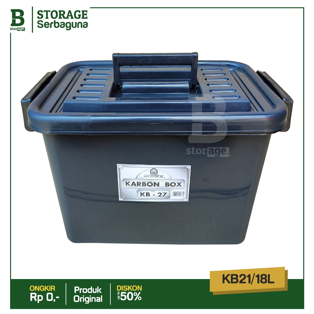 Jual Container Box Plastik Hitam kb 27 L Kotak Serbaguna Akako 18 Liter ...