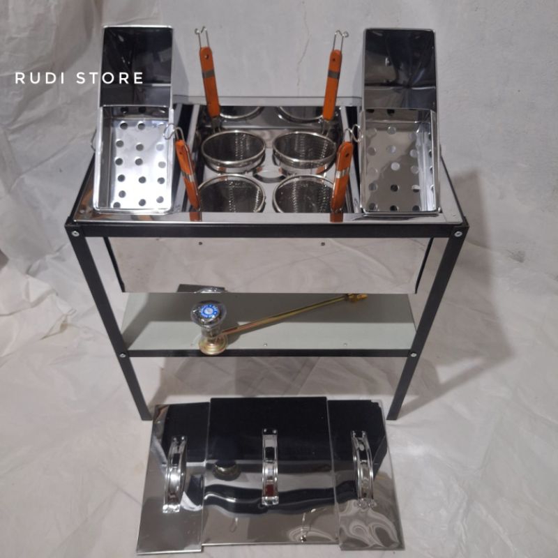 Jual dandang mie ayam kotak stainless 4 lubang plus 2 tempat kuah ...