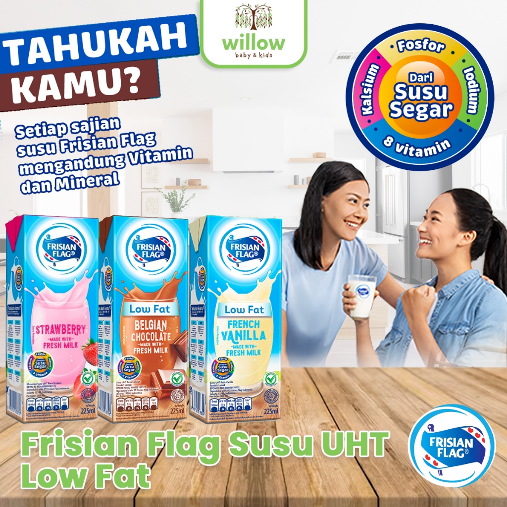 Jual Susu Kemasan - Frisian Flag Susu UHT Low Fat 225Ml | Shopee Indonesia