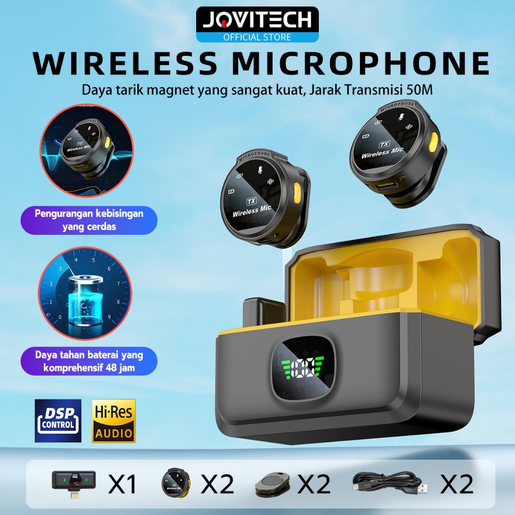 Jual 【COD】Jovitech Microphone Wireless Model Kancing Mic Clip on Dual ...