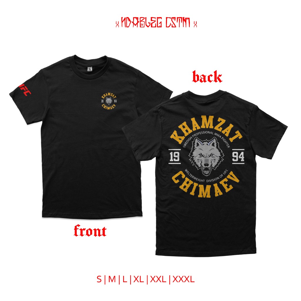 Jual kaos UFC khamzat chimaev combed 24s tshirt khamzat chimaev ...