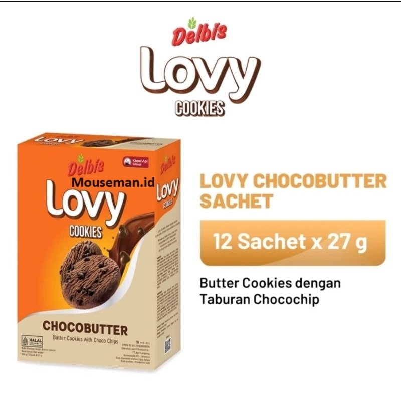 Jual Delbis Lovy Cookies Butter Cookies with Choco Chips Choco Butter ...