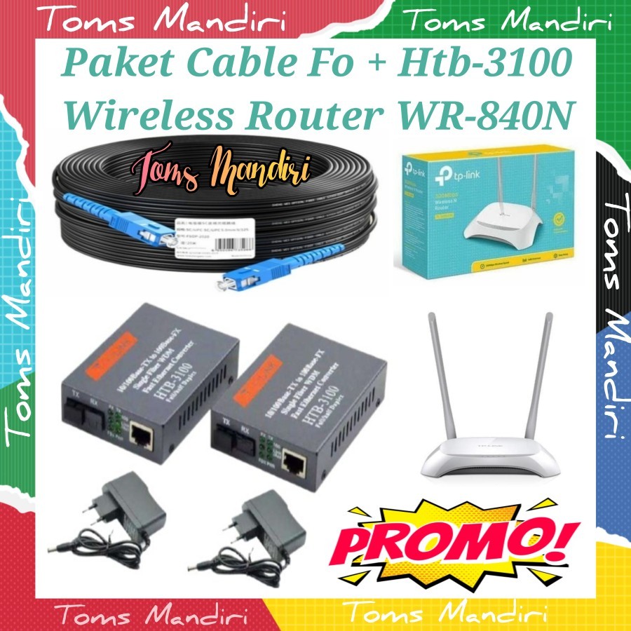 Jual Paket Cable Fiber Optic 200 Meter + Media Converter HTB 3100 A dan ...