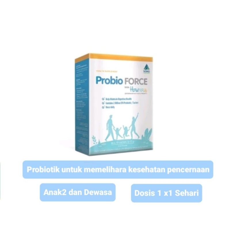 Jual PROBIO FORCE With HOWARU Suplemen Saluran Pencernaan (1 Box 10 Sachet ) | Shopee Indonesia
