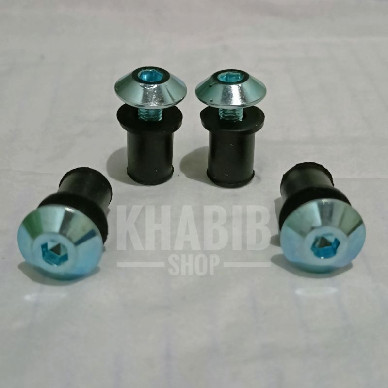 Jual [ Paket 4 pcs ] Original Set Baut L4 dan Mur karet Tameng VISOR ...