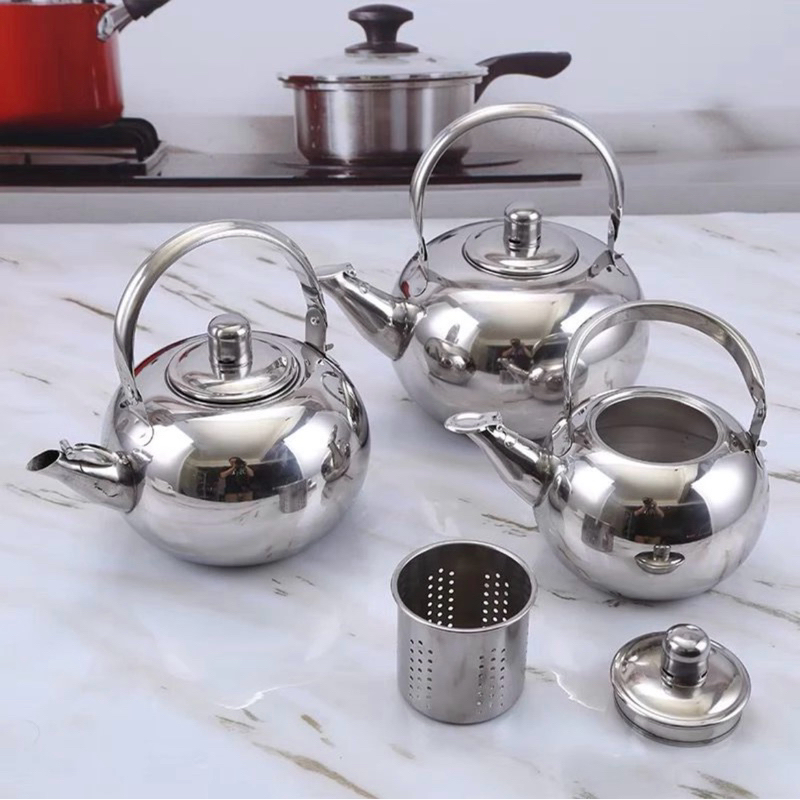Jual Teko Air Aladin 1 Liter Stainless Steel - Teko Teapot Bulat Dengan ...