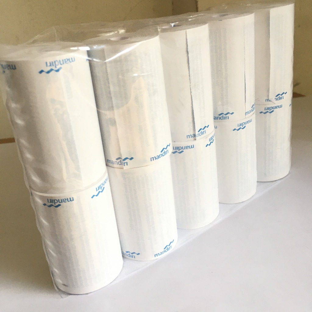 Jual COD Kertas thermal EDC Coreless Logo Bank Mandiri ukuran 57x20 ...