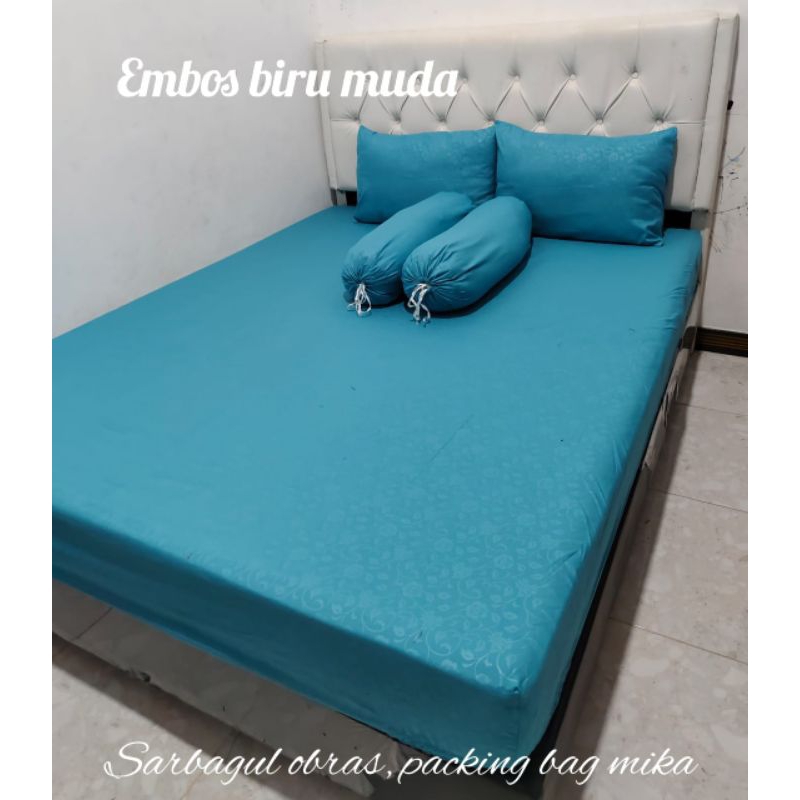 Jual SPREI HOMEMADE SEPREI RESLETING SEPREI KARET EMBOS B BIRU NAVY ...