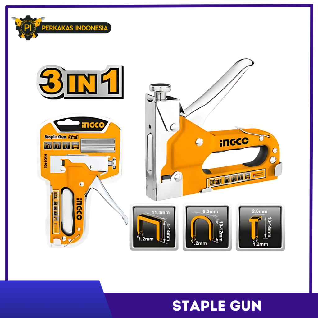 Jual Staple Gun INGCO HSG1405 PRO 3in1 Staples Gun Tacker 3 Way Stapler Gun Hand Teker Alat ...