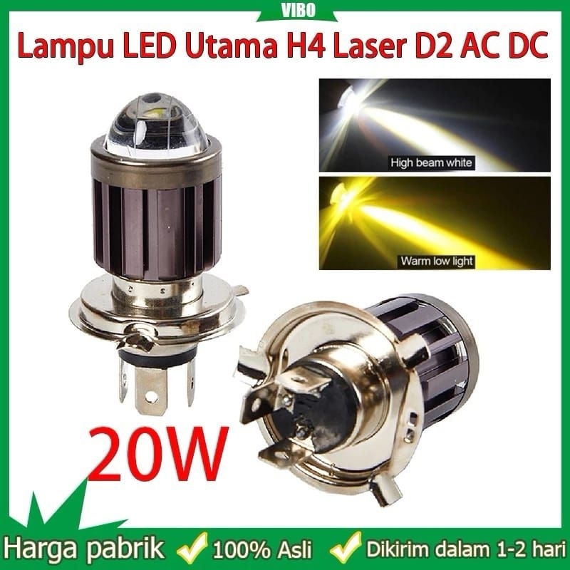 Jual lampu tembak depan kaki 3 H4 laser D2 led putih kuning ac dc yamaha vixion r15 xabre pulsar ...