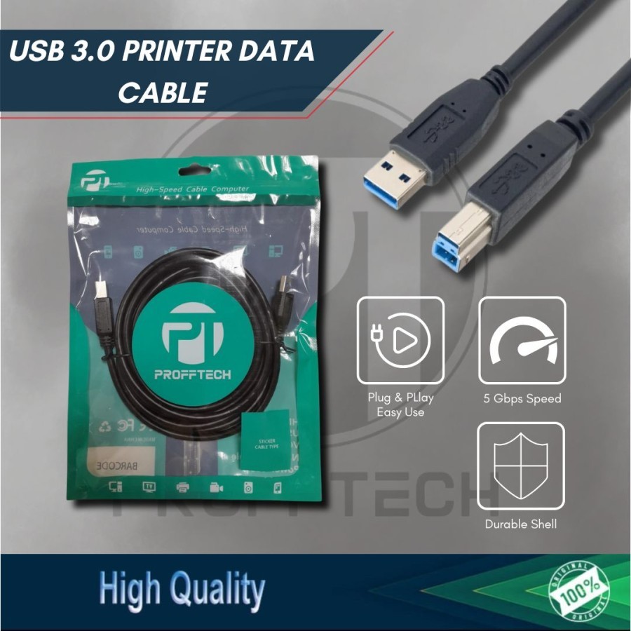 Jual Kabel USB Printer USB3.0 ProffTech 3 Meter Kabel Printer USB 3 meter Profftech | Shopee ...