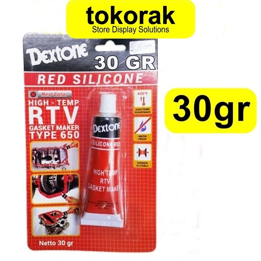Jual DEXTONE LEM RED SILICONE SEALENT 30 GRAM LEM GASKET RTV HIGH TEMP ...
