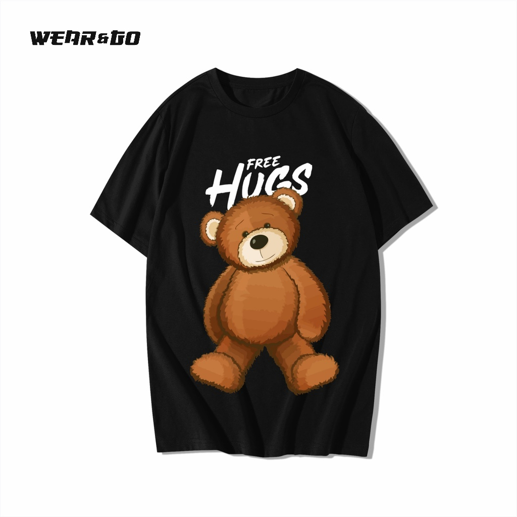 Jual Wear And Go Tshirt Oversize - Ted Hugs Black | Shopee Indonesia