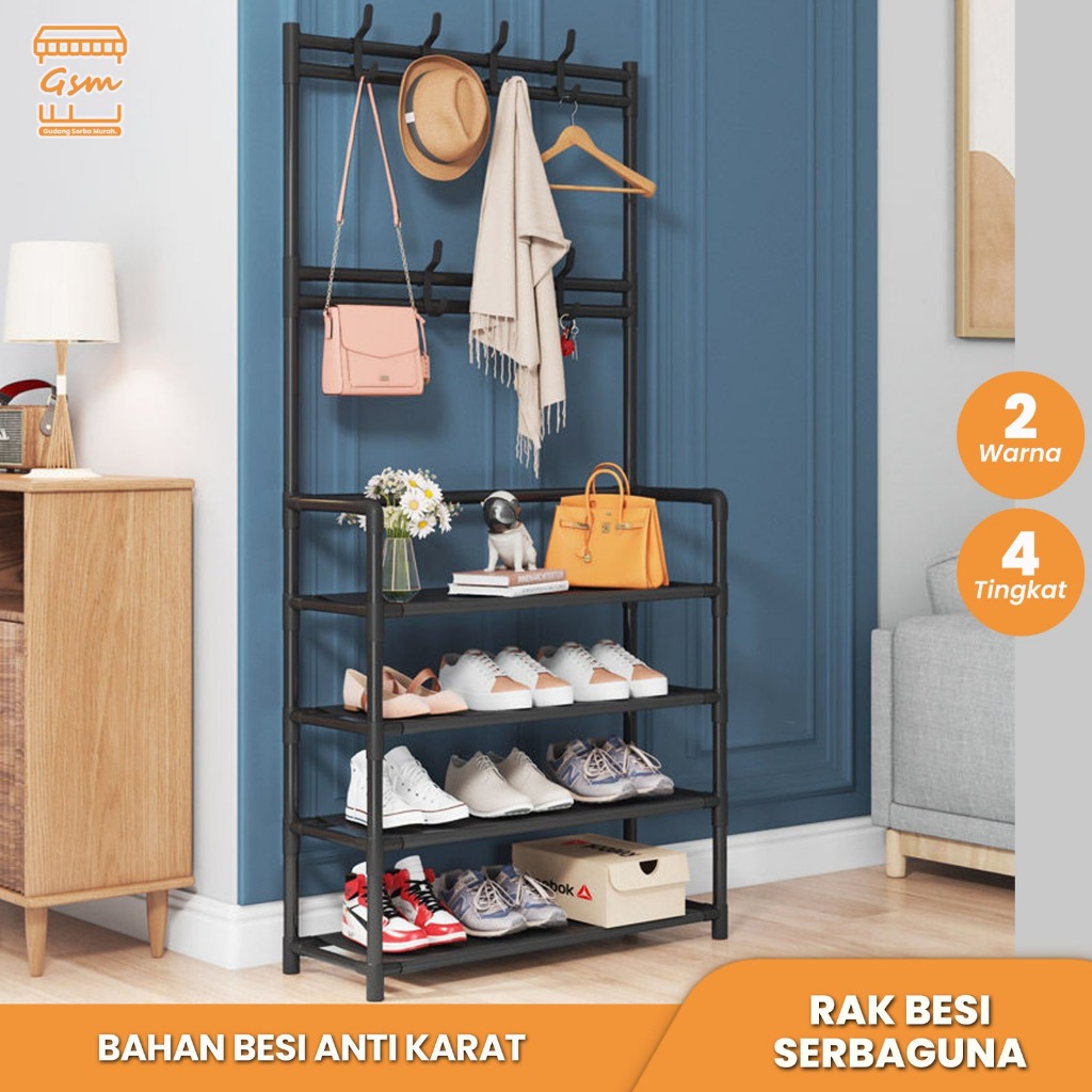 Jual GSM Rak gantungan baju hanger tas stand hanger rak sepatu ...